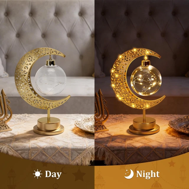 BOMKRA RAMADAN MOON Table Lamp Crescent Lamp Ramadan Decorations Half ...