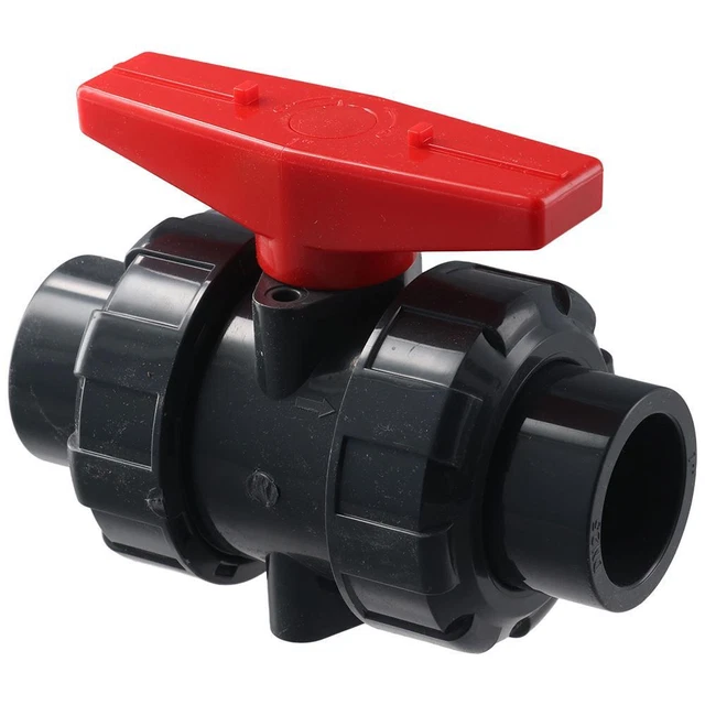2PCS DN25 UNION Ball Valve Black Ball Valve Full Port PVC Ball Valve ...
