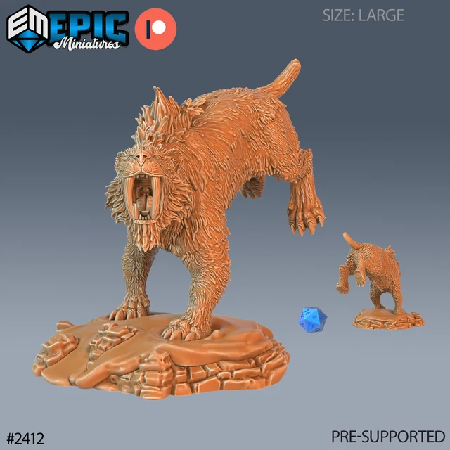 SABERTOOTH TIGER A | Epic Miniatures | RPG Wargaming 3D Printed ...