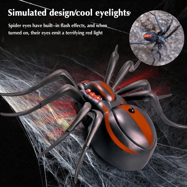 1XREALISTIC RC REMOTE Control Spider Insect Model Prank Scary Prop Toy ...
