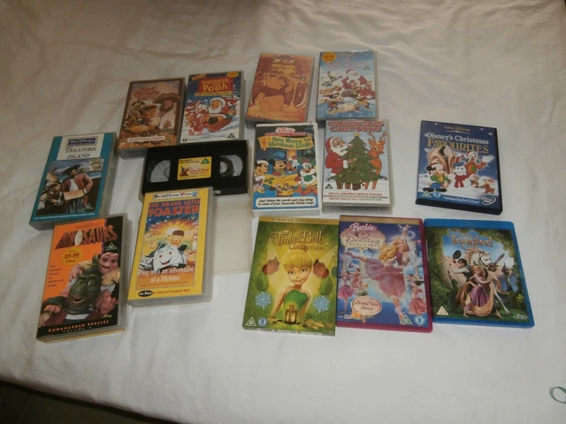 DISNEY VHS VIDEOS & DVD's bundle job lot over 60 films/ xmas / & short ...