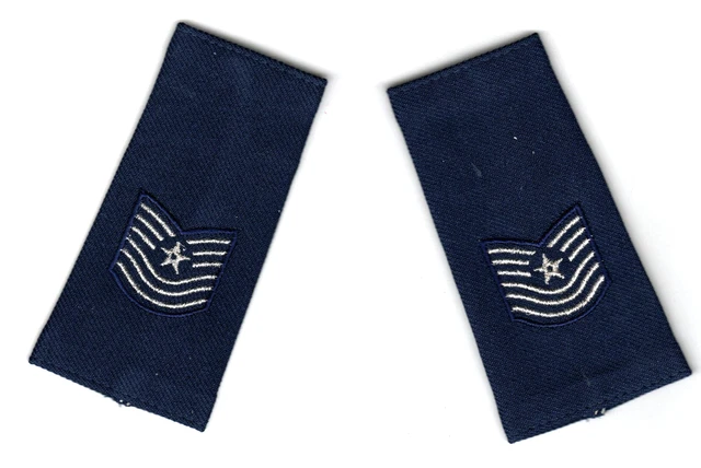 USAF PATCH CHEVRONS rank (circa 1980s) Male Master Sergeant Epaulets ...