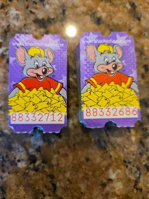 CHUCK E CHEESE COLLECTIBLE ARCADE TICKET RARE WOW 50 total tickets £37. ...