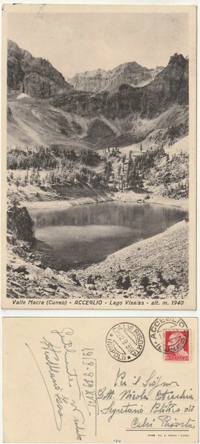 ACCEGLIO - CUNEO - Valle Macra - Lago Visaisa - Viagg. 1939 -72215- EUR ...