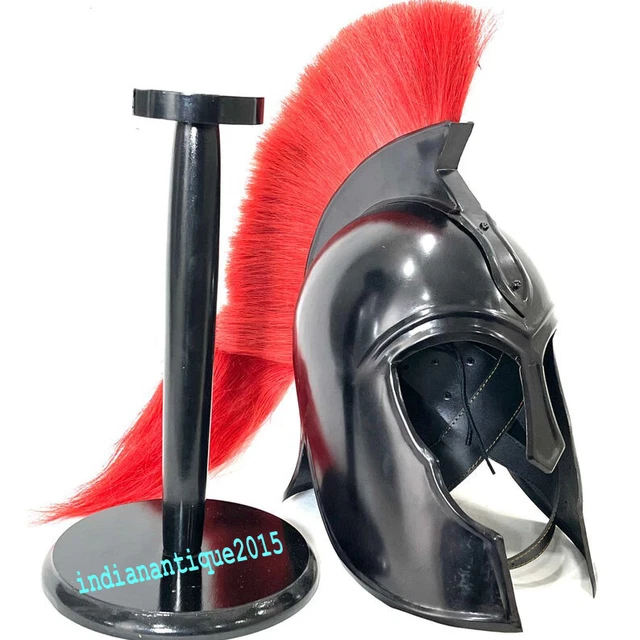 MEDIEVAL 300 SPARTAN Armor Troy Helmet With Stand Red Plume Vintage ...