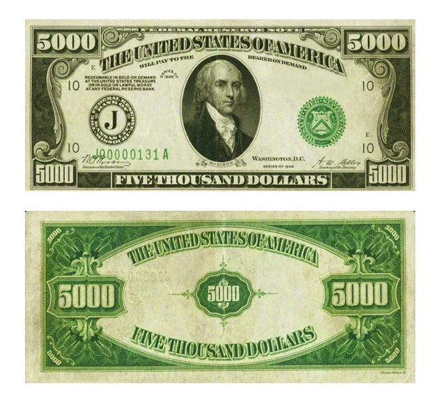 10.000 DOLLARS, FEDERAL Reserve Note, Jahr 1928, Reproduktion EUR 7,60 ...