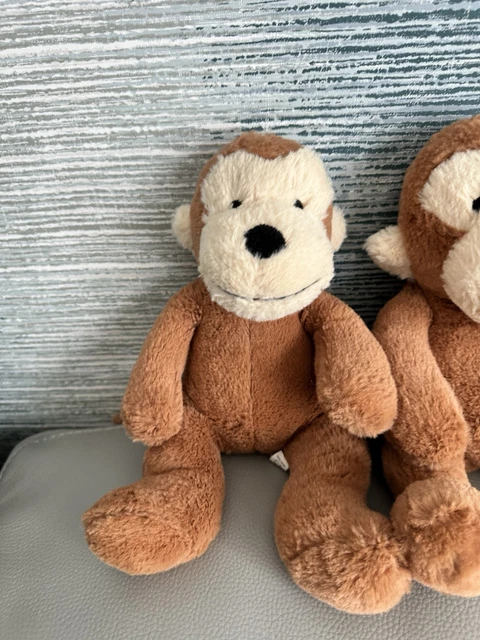 MONARCH PRINT.CO.UK MONKEY Ape Chimp brown soft toys 2 two plush print ...