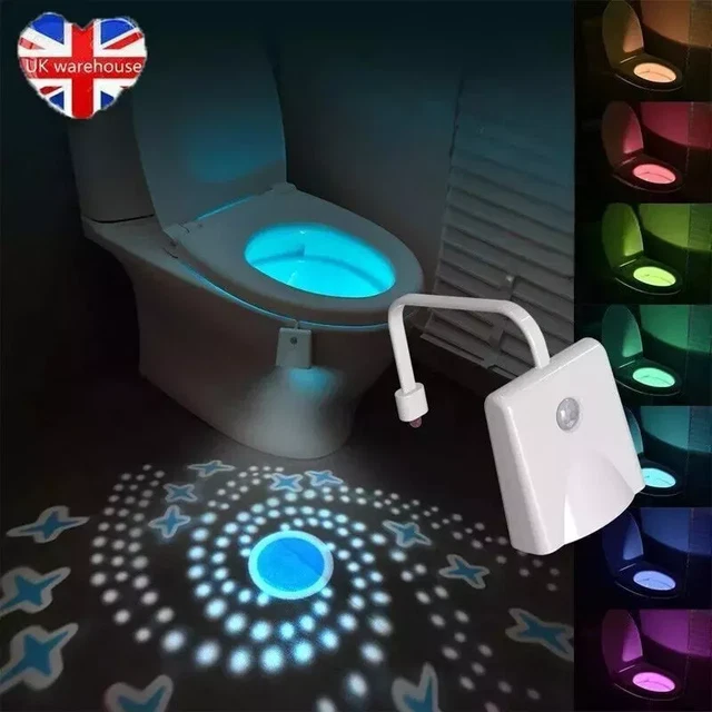 TOILET LIGHT MOTION Activated Sensor LED Bathroom Seat Night Lamp RGB ...