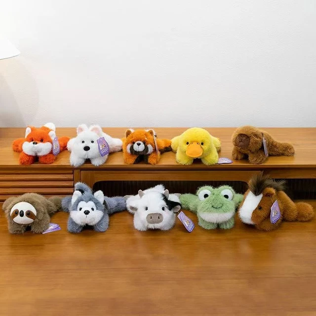 CUTE CARTOON COW Du Frog Rabbit Crouching Plush Toy For Car Decoration ...