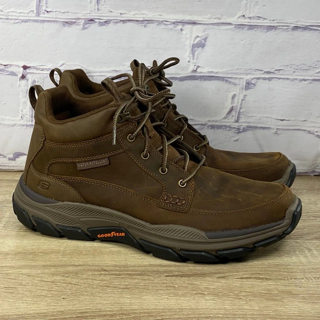 SKECHERS RESPECTED BOSWELL Brown Mid Boots Men's 11.5 Relaxed Fit Lace ...