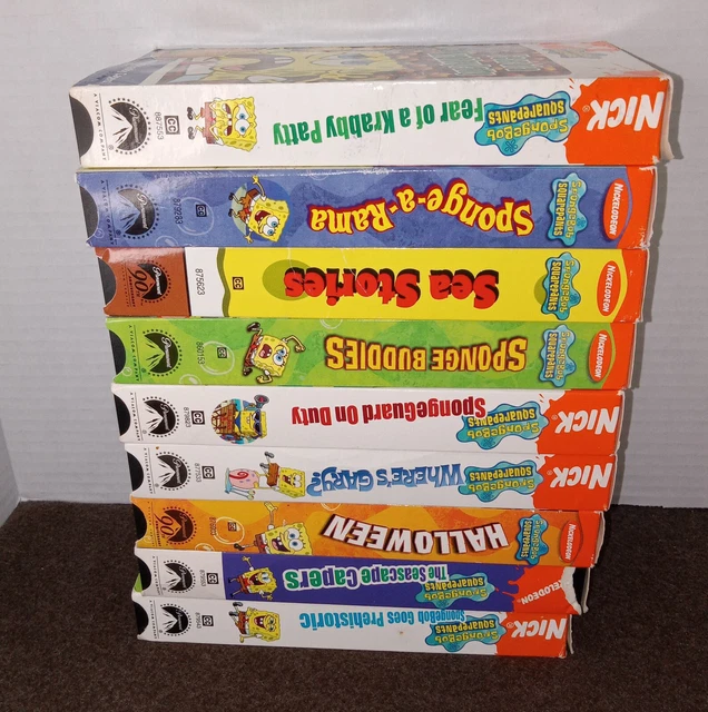 SPONGEBOB SQUAREPANTS VHS Video Tape Animated Nickelodeon Lot of 9 £56. ...