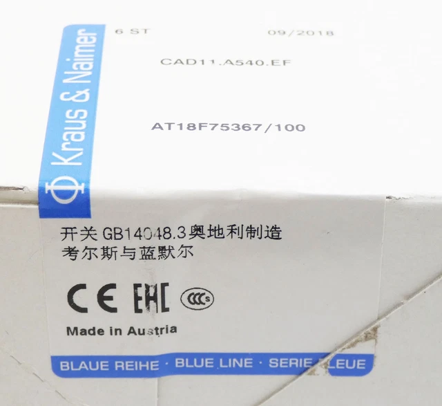 6X KRAUS & Naimer CAD11.A540.EF AT18F75367/100 Stufen-Drehschalter ...
