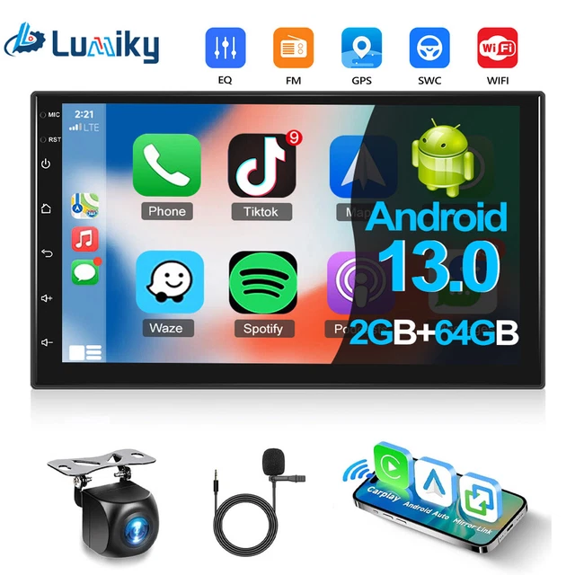 2+64G ANDROID 13 Autoradio Doppel Din mit Apple Carplay Android Auto 2 Din 7Zoll EUR 73,99 ...