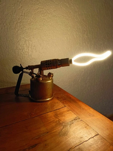 LAMPE ANCIEN CHALUMEAU en laiton pièce unique EUR 110,00 - PicClick FR