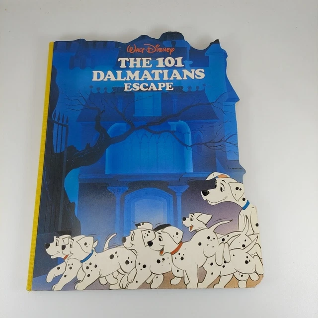 WALT DISNEY THE 101 Dalmations Escape Twin Books Shaped Board Book 1988 ...