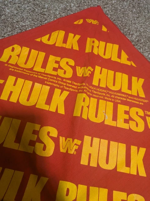 VINTAGE 1988 TITAN Sports WWF Hulk Hogan Rules Bandana Headband $74.99 ...