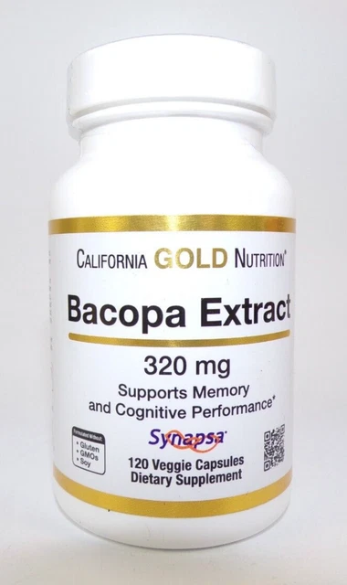CALIFORNIA GOLD NUTRITION Bacopa 120 Gelules - 06/2025 EUR 26,97 ...