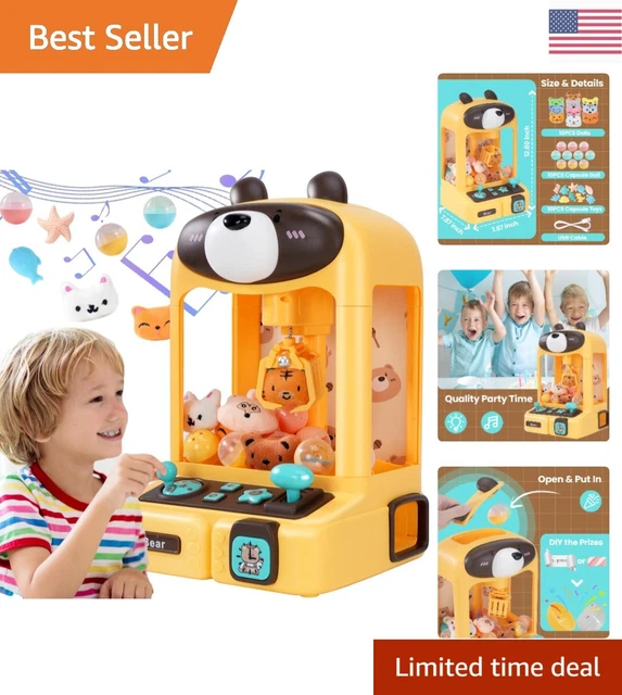 DUAL POWER MODE Claw Machine Toy - LED Light, Music, Adjustable Volume ...
