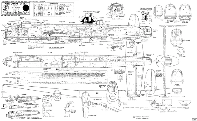 HAROLD J TOWNER Avro Lancaster control line plans £14.36 - PicClick UK