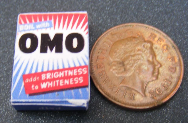 EMPTY OMO SOAP Washing Powder Packet Tumdee 1:12 Scale Dolls House ...