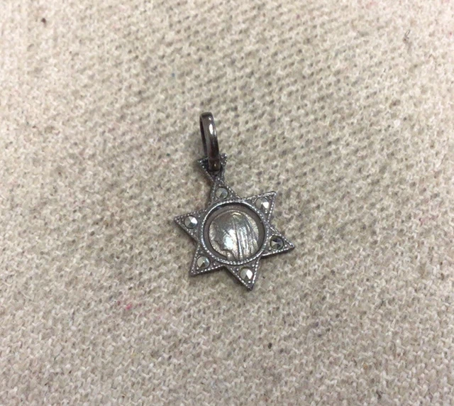 VINTAGE STERLING SILVER 925 Marcasite Stone Jewish Star Mother Mary ...