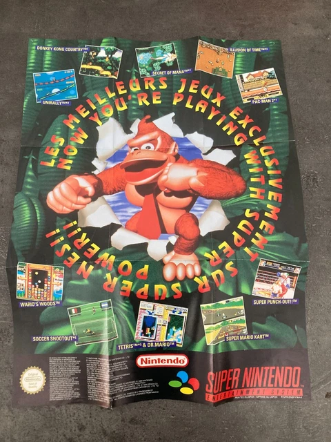 PUBLICITE POSTER AFFICHE DEPLIANT SUPER NINTENDO SNES les meilleurs ...