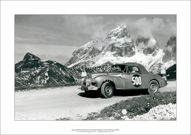 SUNBEAM-TALBOT ALPINE A3 Art Print – Stirling Moss 1953 – 42 x 29 cm ...