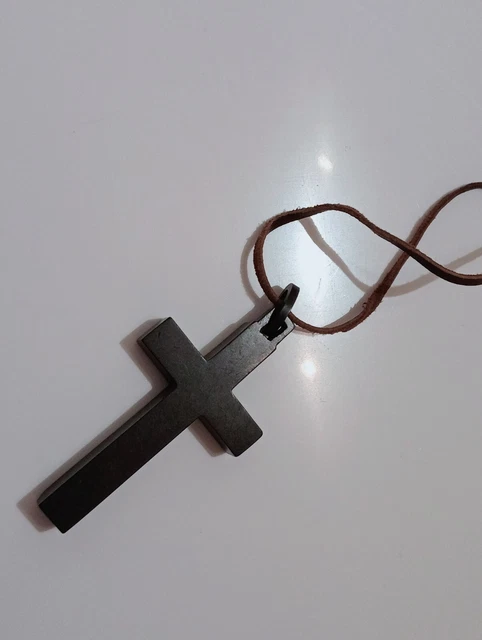 VINTAGE VICTORIAN ERA Large Mourning Cross Crucifix Jet Vulcanite Or ...