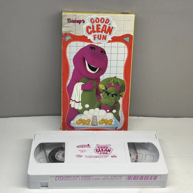 BARNEY & FRIENDS Good Clean Fun VHS 1998 Video Tape PBS Kids BUY 2 GET ...