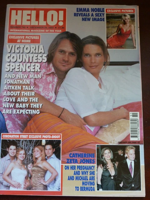 HELLO! MAGAZINE # 745 / 2002 Dec 24 / Victoria Countess Spencer / Emma ...