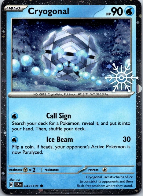 POKÉMON TCG CRYOGONAL Cryogonal Snowflake Holo 2025 Advent Calendar ...