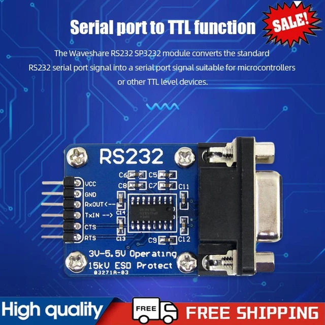 WAVESHARE RS232 SP3232 Module ESD RS232 To TTL Serial DB9 To TTL Converter Board £6.95 - PicClick UK