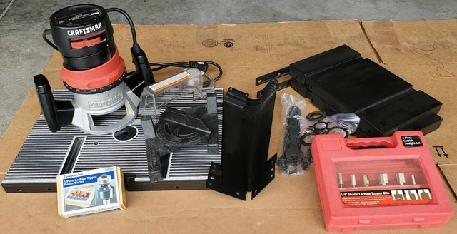 SEARS CRAFTSMAN 1 1/2 Hp Router Model No. 315.175040 plus Table & Bit ...