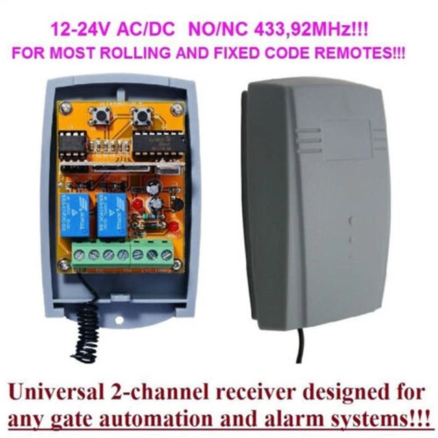 CONTROL SWITCH 433MHZ Universal 2-Channel Receiver Fixed Code Rolling ...