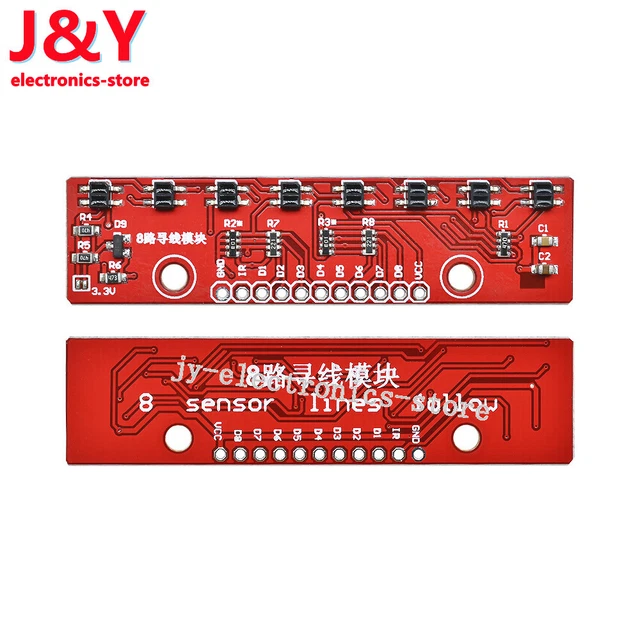 8 CHANNEL LINES Follow Tracking Sensor Module 8CH IR Infrared Detector ...