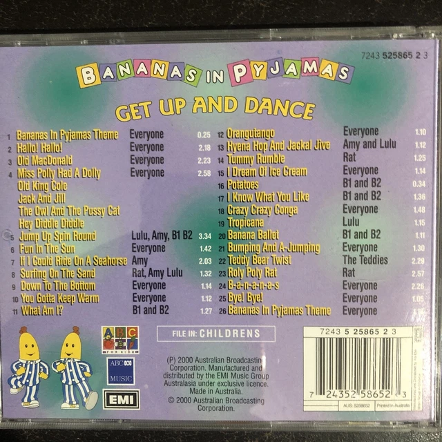 BANANAS IN PYJAMAS Get Up And Dance Cd Music From Live Show 2000 Abc ...