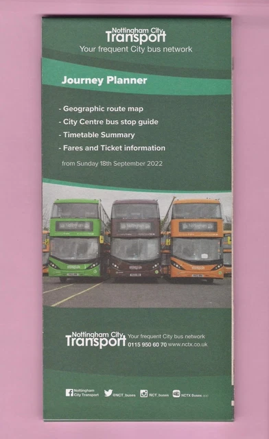 NOTTINGHAM CITY TRANSPORT - Bus Route Map & Frequency Guide - September ...