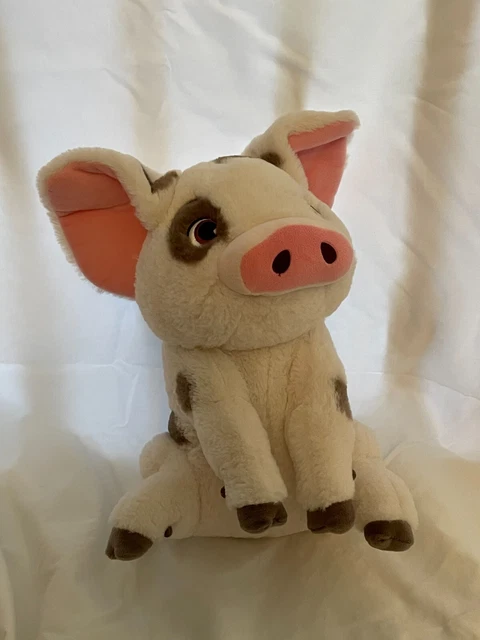 DISNEY STORE MOANA PUA PIG Plush Seated Stuffed Animal Toy 11” H clean ...