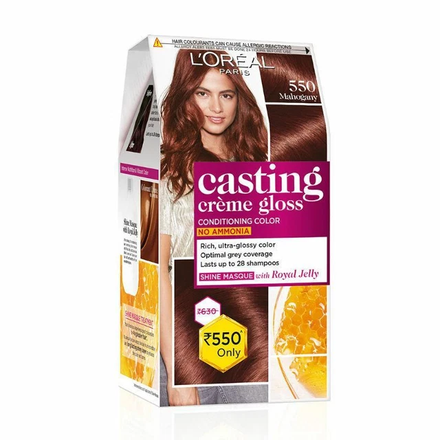L'OREAL PARIS CASTING Creme Gloss Hair Color - 550 Mahogany (87.5gm ...