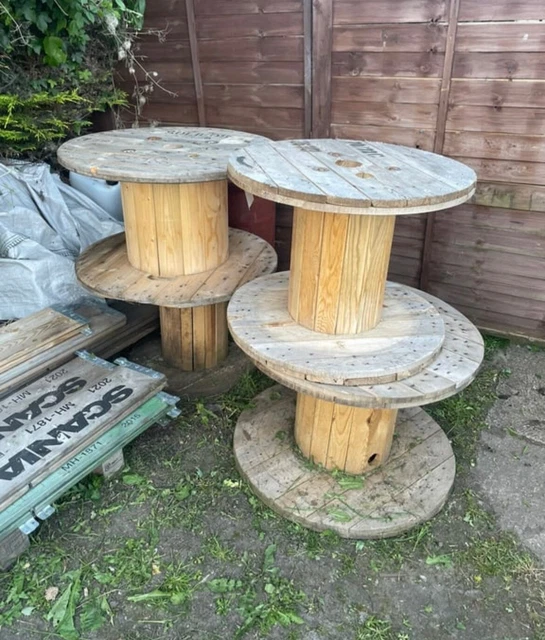 WOODEN CABLE REEL drums rustic tables For Upcycle Craft Etc £25.00 ...