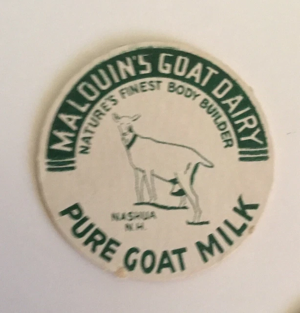 MILK BOTTLE CAP -Malouins Goat Dairy, Nashua, New Hampshire-Pure Goat ...