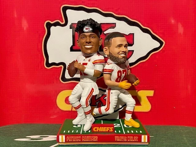 PATRICK MAHOMES & Travis Kelce Kansas City Chiefs Bobblemate double ...