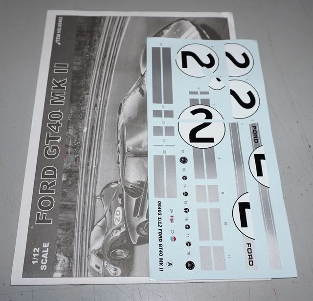 FORD GT-40 TRUMPETER 1/12 05403 Decals Instructions. EUR 18,54 ...