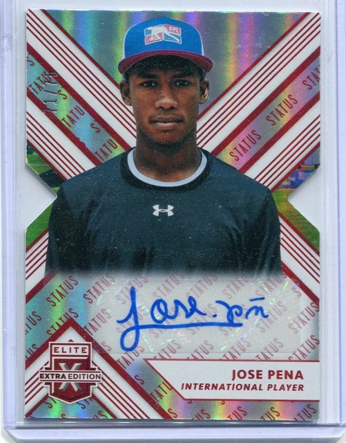 2018 ELITE EXTRA Edition Status Red Die Cut autographes Jose Pena Auto ...