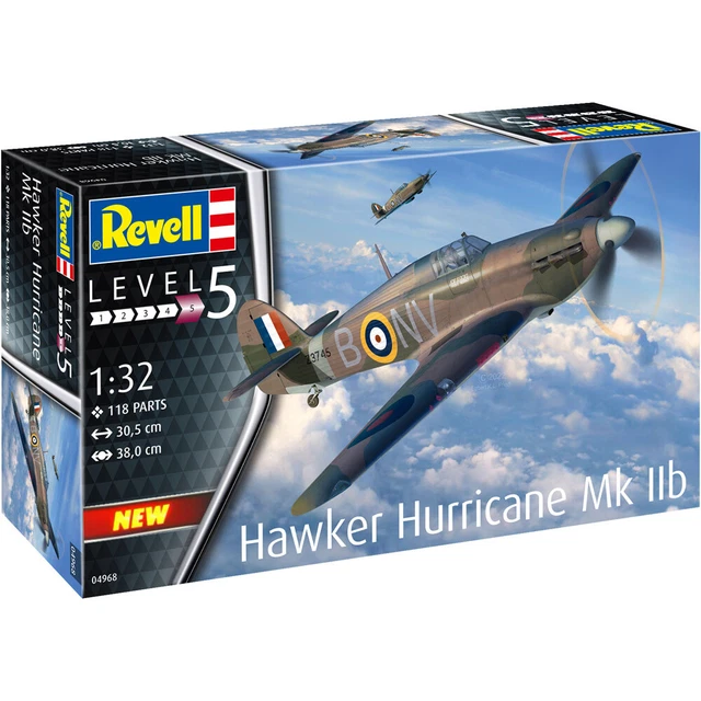 REVELL HAWKER HURRICANE Mk IIb WW2 Era Aircraft Model Kit 04968 Scale 1 ...