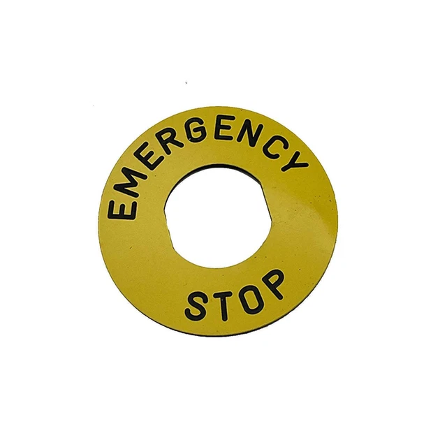 SCHNEIDER ELECTRIC / Telemecanique EMERGENCY STOP Legend 60mm Yellow ...
