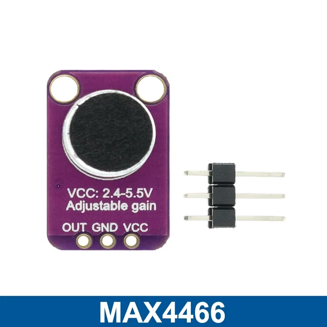MAX4466 ELECTRET MICROPHONE Amplifier with Adjustable Gain ESP32 WLED ...