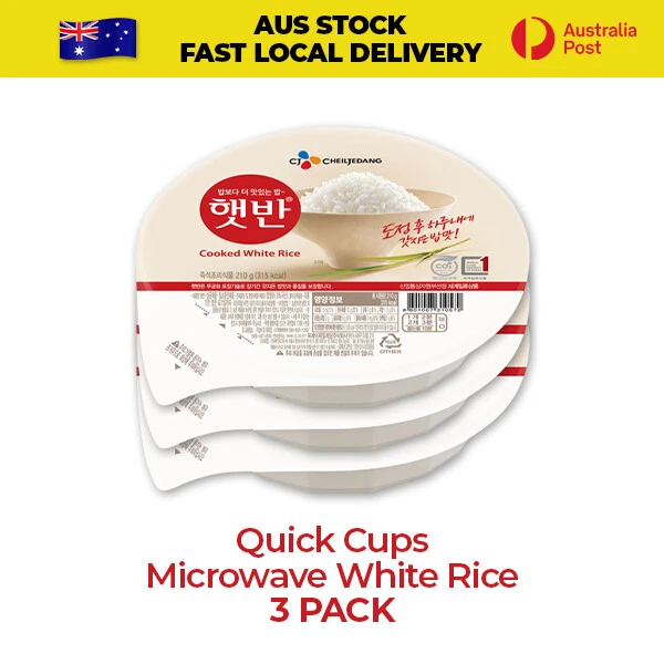 INSTANT RICE PRECOOKED Hatbahn White Cooked Rice Korean x 3pack AUS ...