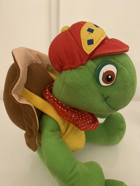 VINTAGE FRANKLIN THE Turtle Plush 14" Soft Toy Scarf Backpack Shell ...