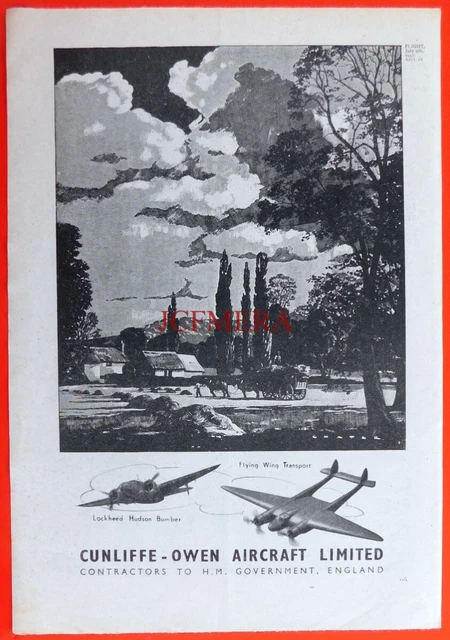 WW2 EPHEMERA : Lockheed 'HUDSON' & 'FLYING WING' Airplanes ADVERT ...